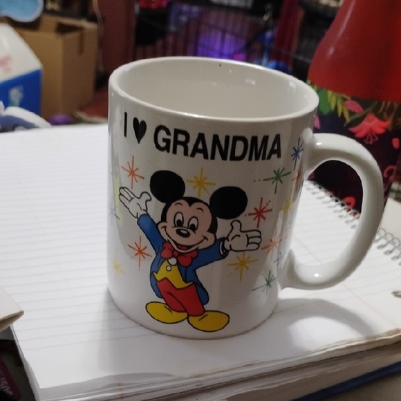 Disney | Dining | Disney Mickey Mouse Grandma Mug White Blue Yellow ...